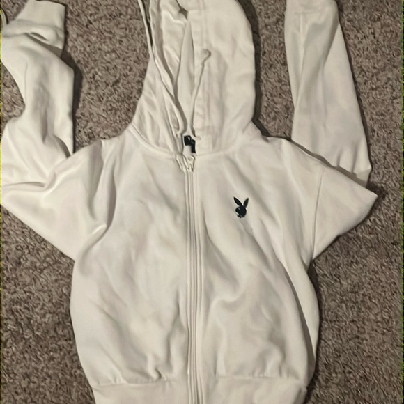 PacSun | Tops | Pacsun White Cropped Playboy Jacket | Poshmark